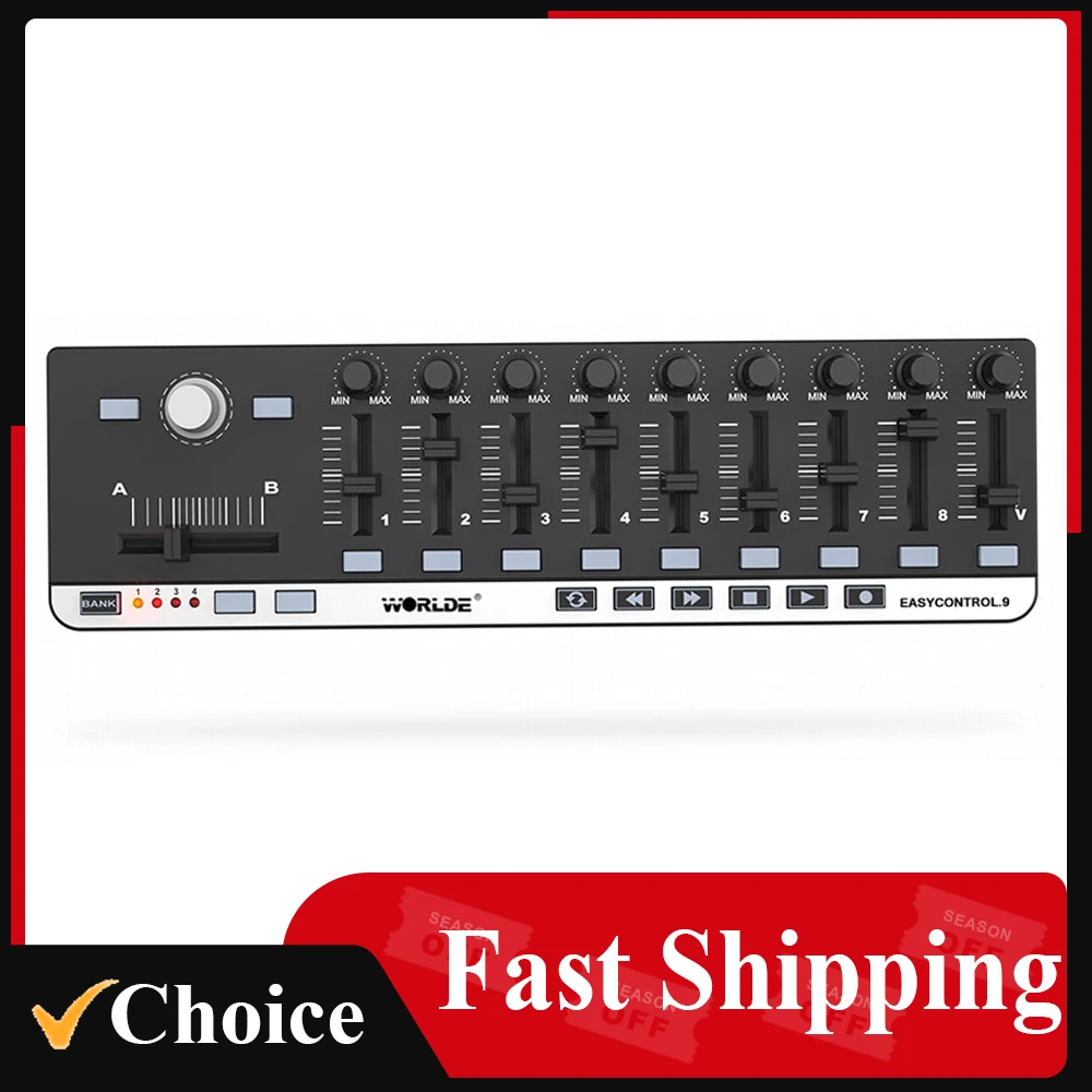 Worlde MIDI Controller EasyControl.9 Portable Mini USB 9 Slim-Line ...