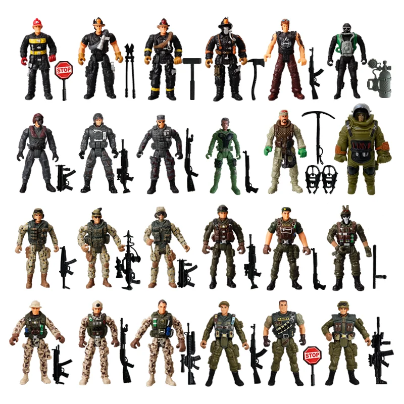 4inch-Army-Men-Special-Forces-Soldiers-Fireman-Action-Figures-Playset ...