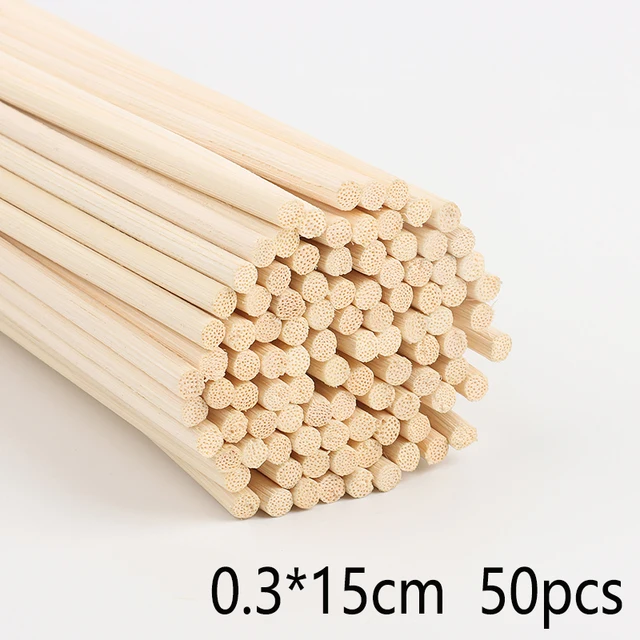 20-50pcs Natural DIY Wood Stickes Handmade Extra Thick Rattan ...