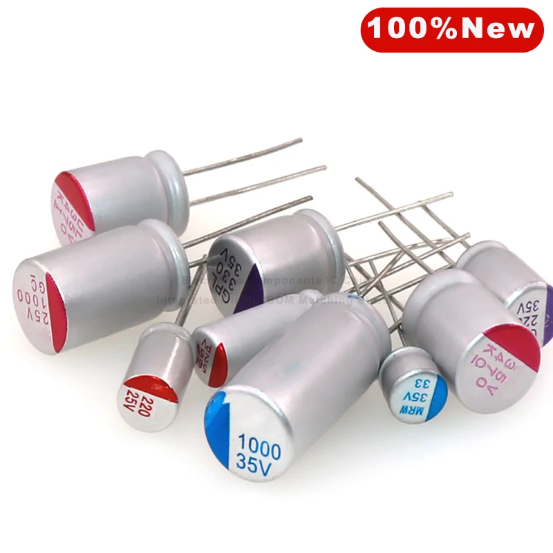 6.3V 10V 16V 25V 35V 50V 100V Polymer Solid Capacitor 4.7uF 10uF 22uF 33uF 47uF 68uF 100uF 220uF ...