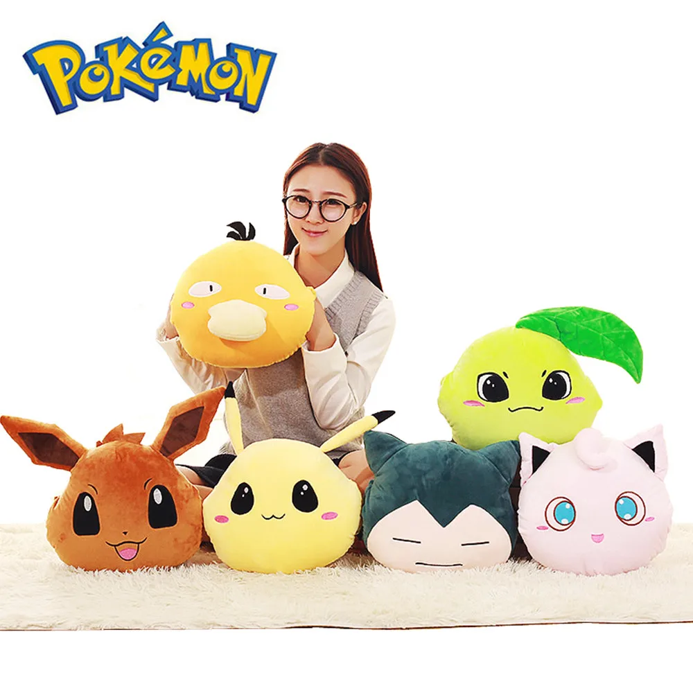 Pokemon Pikachu Snorlax Eevee Jigglypuff Psyduck Anime Plush Cushion ...