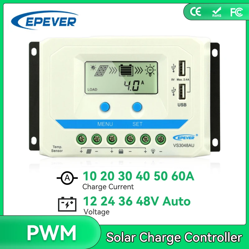 EPever-Solar-Charge-Controller-12V-24V-Auto-60A-45A-30A-20A-PWM-Solar ...