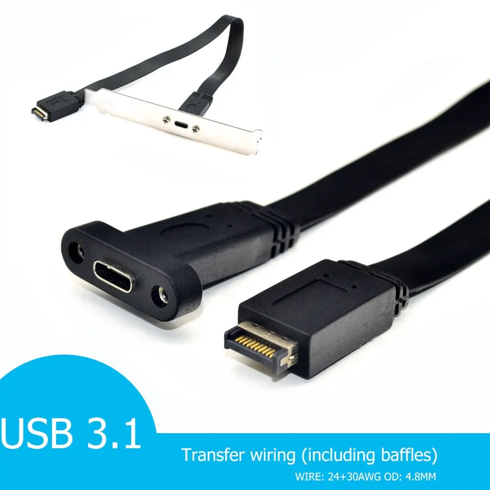 30cm USB 3.1 Front Panel Header Type E to Type C Motherboard Extension ...