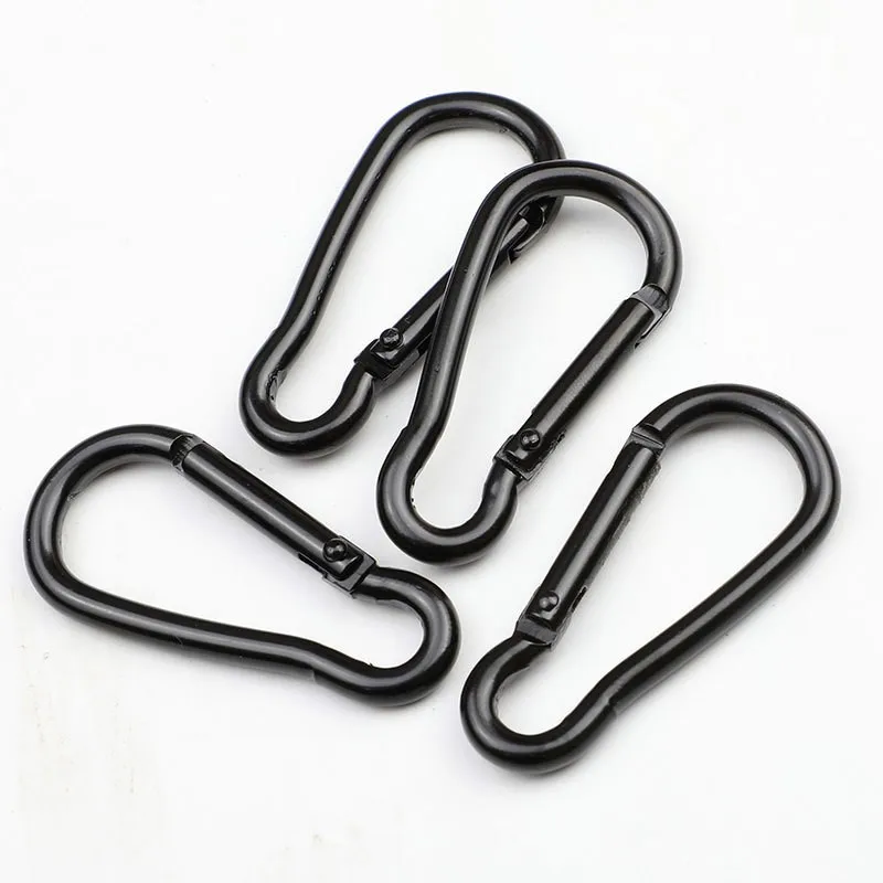 Hot-Practical-Black-D-Shaped-Aluminum-Alloy-Carabiner-Hook-Keychain ...