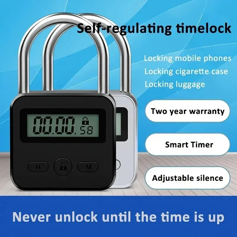Timer-Padlock-LCD-HD-Display-Add-Backlight-Zinc-Alloy-99-Hours-Max ...