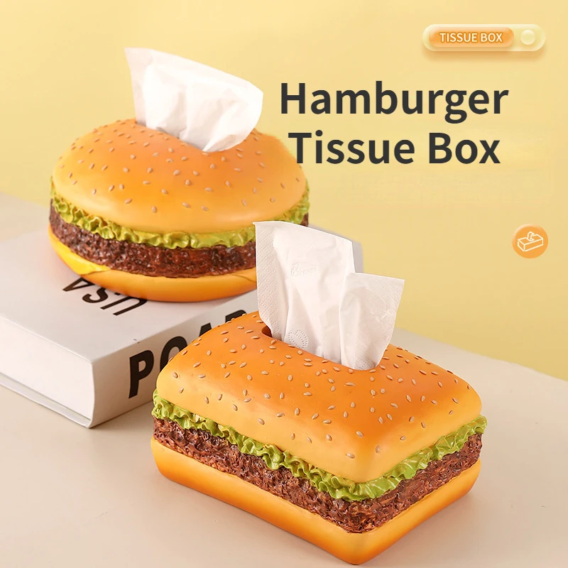 Hamburger-Shaped-Tissue-Box-Creative-Burger-Resin-Napkin-Holder-Case ...