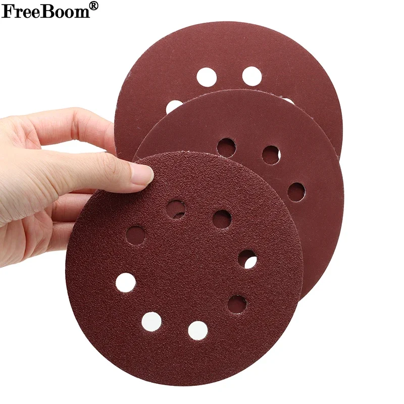 5-Inch-8-Hole-Sanding-Discs-Hook-and-Loop-Adhesive-Sandpaper-125mm-60 ...