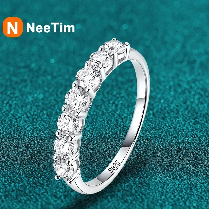 NeeTim-Full-Moissanite-Ring-for-Women-S925-Sterling-Silver-with-White-Gold-Plated-Diamond ...
