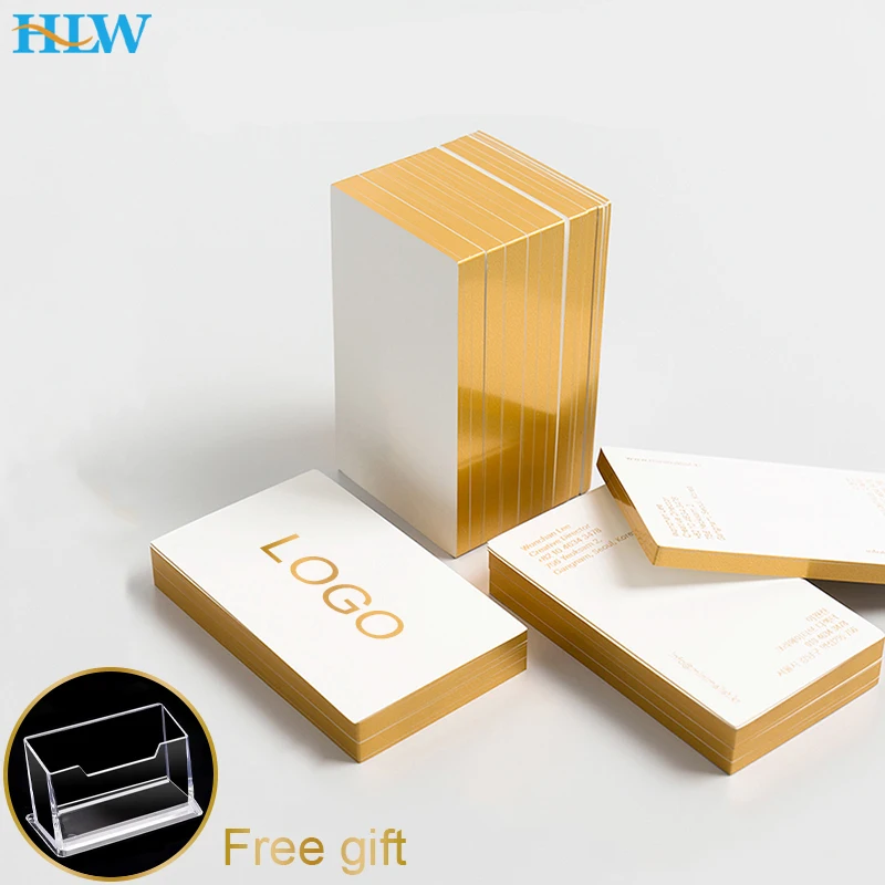 100PCS-Customized-Business-Card-High-Grade-Gold-Foil-Card-Double-sided ...