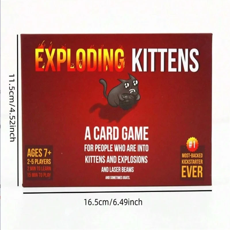 Red Exploding Kittens Board Game For Family Party, Card Game For Adults ...