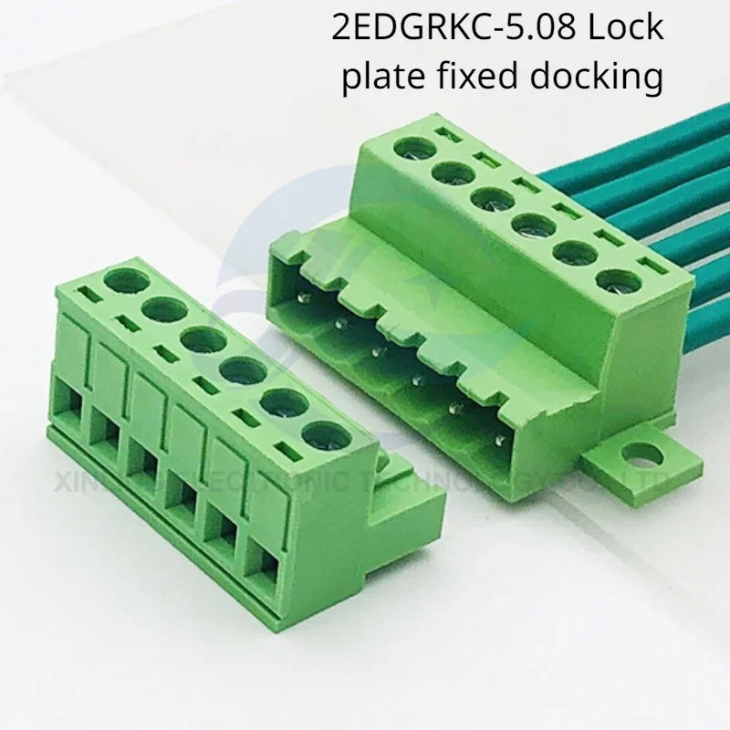 Solderless butt 2EDGRKC-5.08mm plug terminal lock plate fixed 5.08MM ...