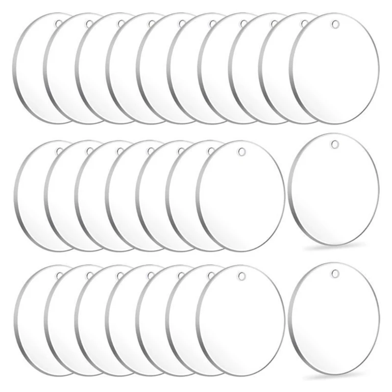 50Pcs-100Pcs-Clear-Acrylic-Keychain-Blanks-Round-Shape-Plastic ...