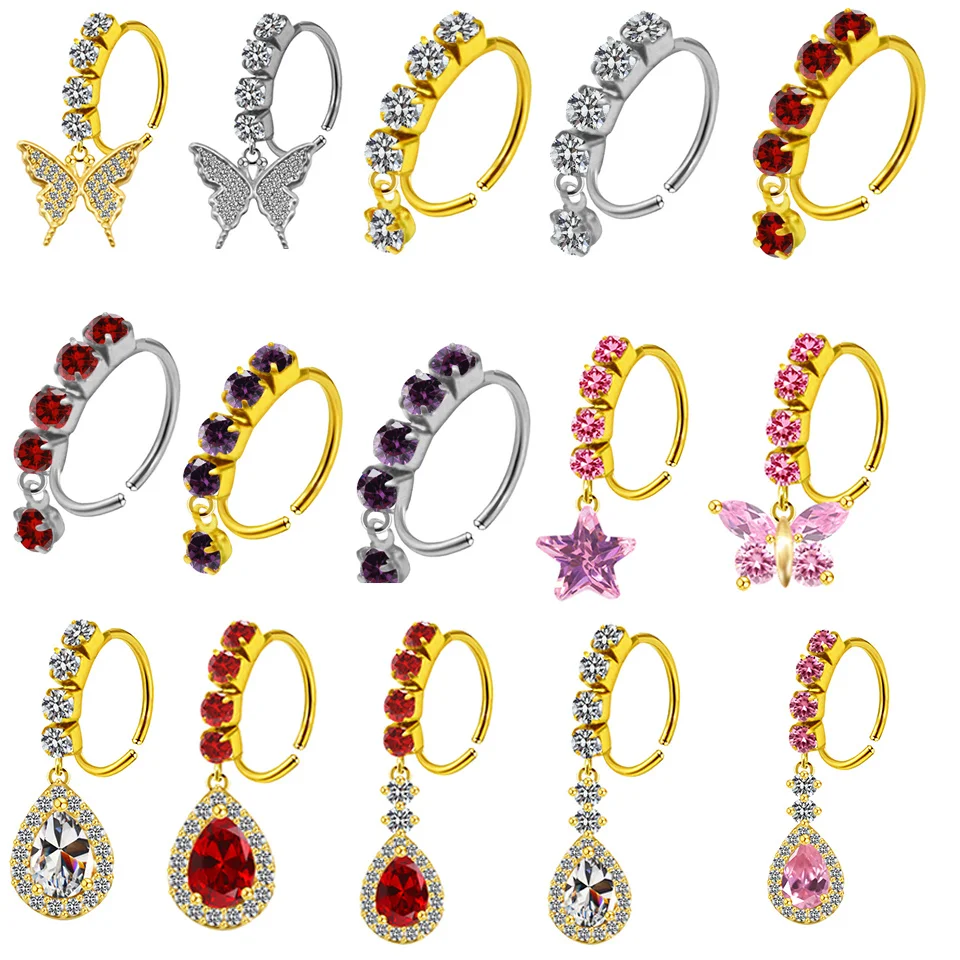 Nose-Piercing-Nose-Ring-Stainless-Steel-Colorful-Nose-Ring-Dangle-Nose ...