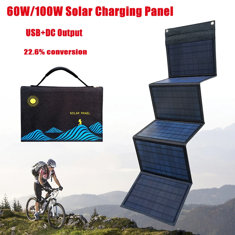 60W-100W-Solar-Panel-Portable-Folding-Bag-USB-DC-Output-Solar-Charger ...