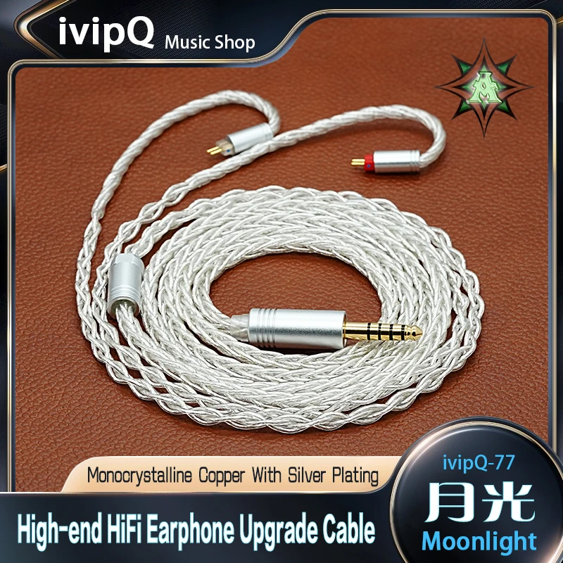 ivipQ-77-Moonlight-Earphone-Upgrade-Cable-Single-Crystal-Copper-Silver ...