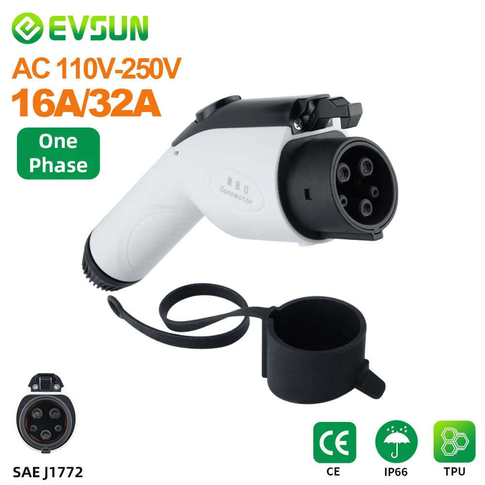 EVSUN EV Car Charger Plug SAE J1772 Connector Type 1 16A 3.5KW 32A 7KW ...