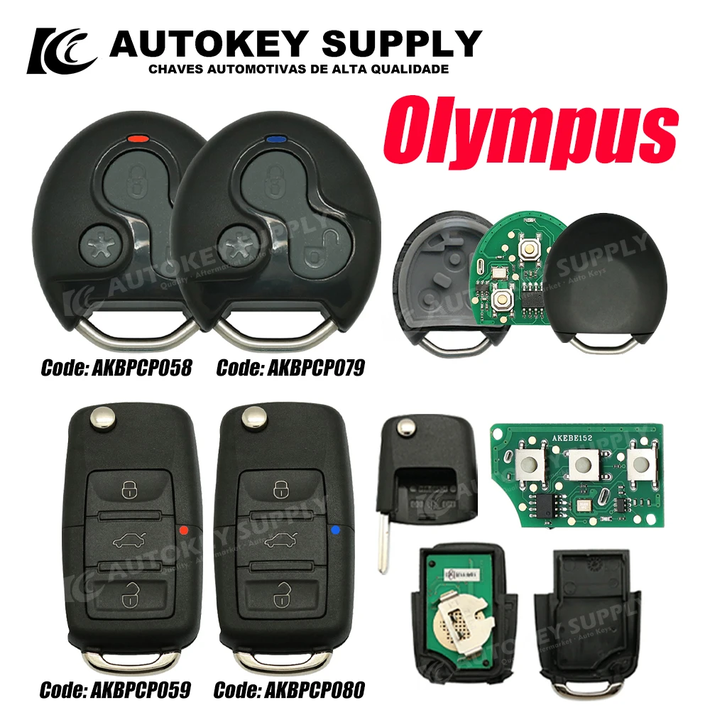 For Control Oli / New Olympus Complete Car Key 001 Blue Red Light ...