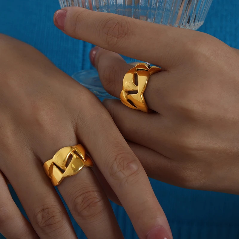 New-Stainless-Steel-For-Women-Ring-Fashion-Hollow-Out-Girl-Ring-Couple ...