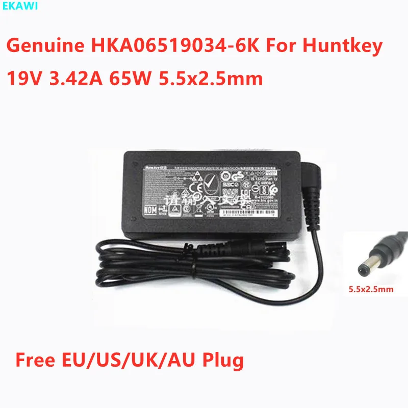 Genuine HKA06519034 6K 19V 3.42A 65W AC Adapter For Huntkey Intel NUC ...