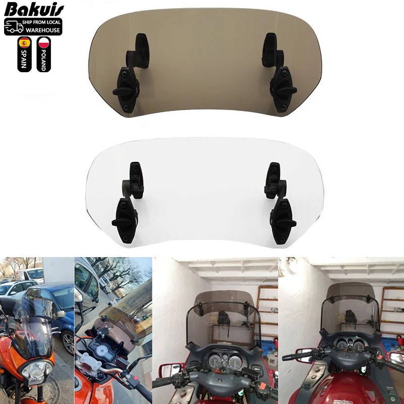 Universal-Motorcycle-Risen-Adjustable-Wind-Sn-Extension-Windshield-Spoiler-Air-Deflector-For-BMW ...