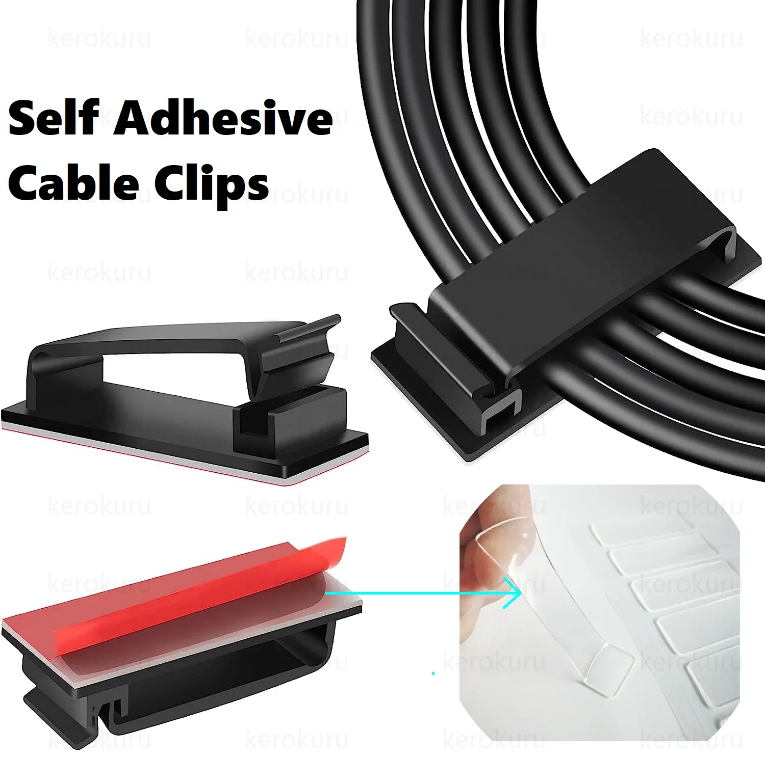 Self-Adhesive-Cable-Management-Clips-Cable-Organizers-Wire-Clips-Cord ...