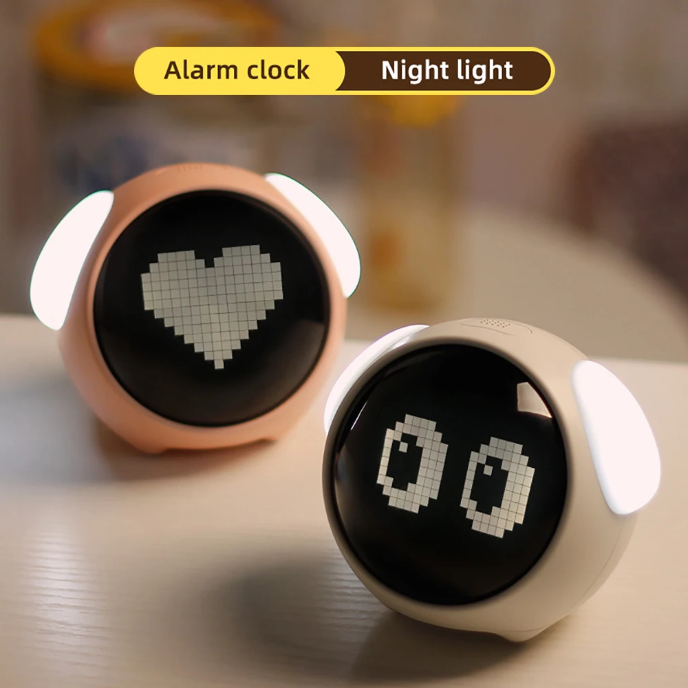 Children's Smart Alarm Clock Cute Expression Electronic Table clock ...