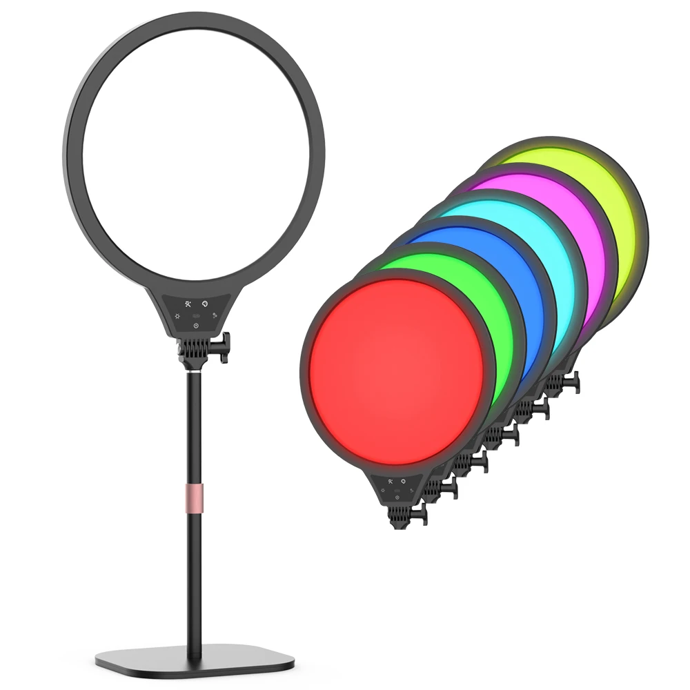 LUXCEO-RGB-Luz-Redonda-com-Controle-Remoto-Luzes-De-V-deo-LED-Ilumina-o ...