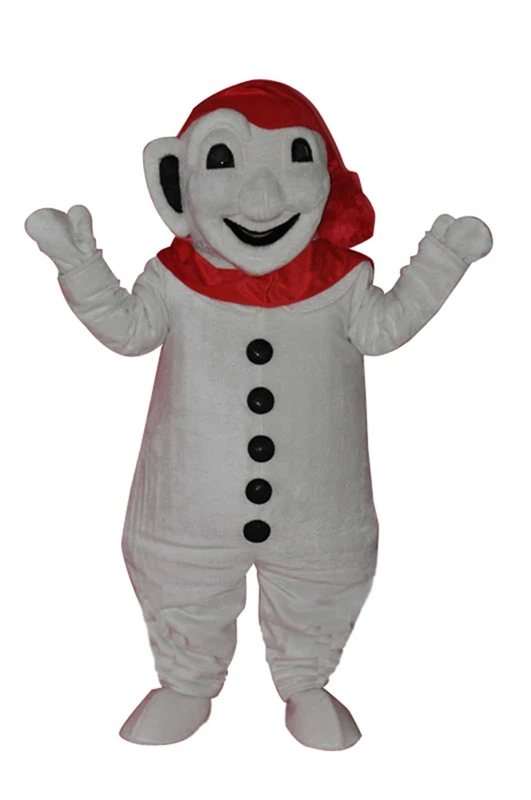 New Adult Character Smiling Snowman with Red Scar Mascot Costume ...