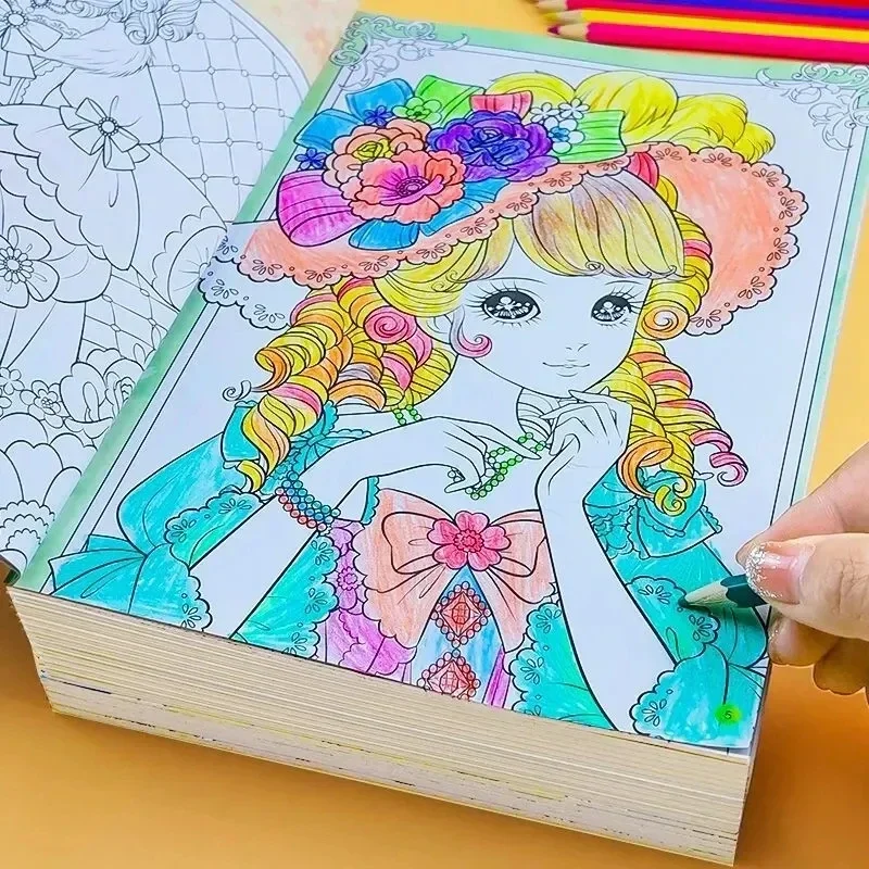 6Books/Set 192 Pages Perfect Princess Coloring Book for Girl Gift ...