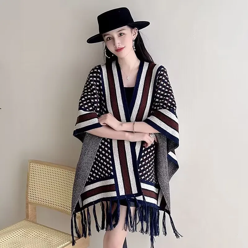 Cloak-Poncho-Capes-2024-New-Indian-Nepalese-Style-Geometric-Tassel ...