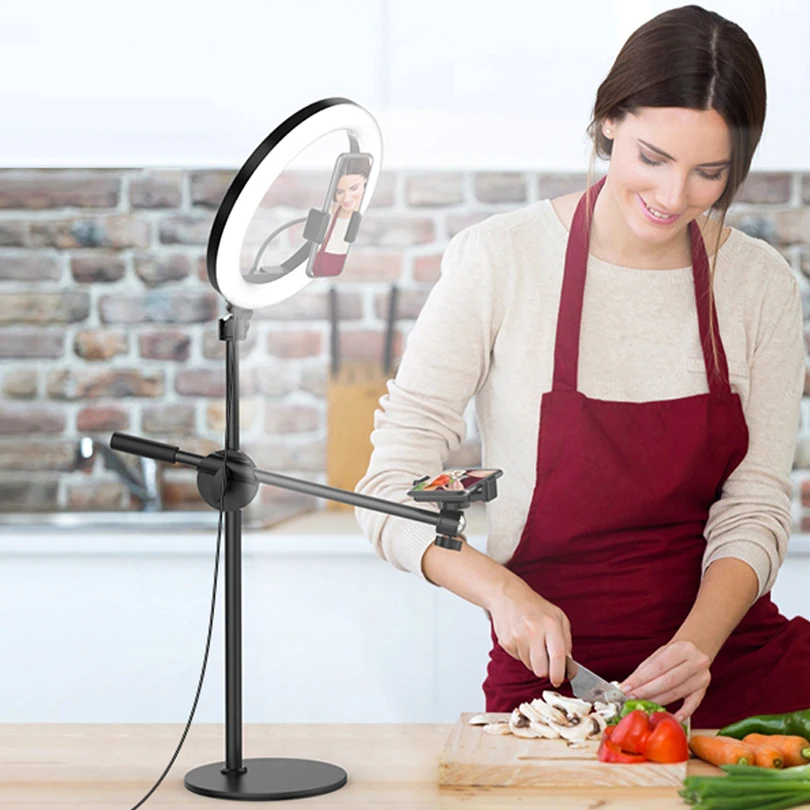 10-Selfie-Ring-Lights-Overhead-Desk-C-rculo-Trip-Ajust-vel-Shooting-Arm ...