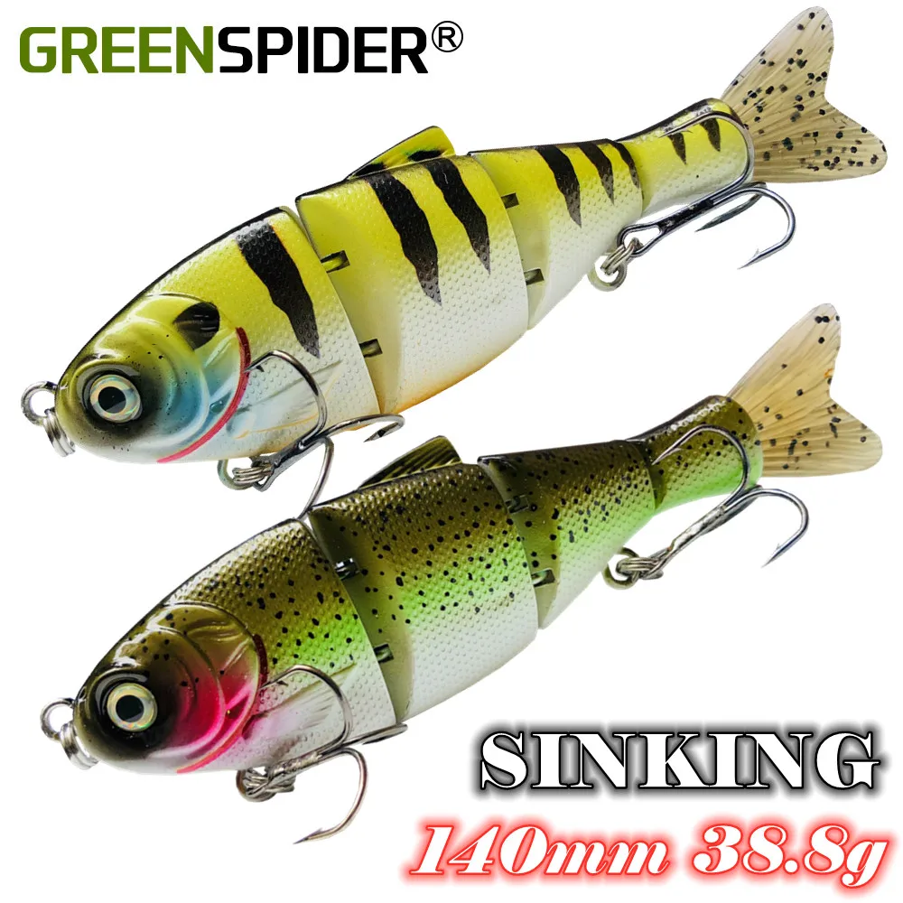 GREENSPIDER-new-Lure-Jointed-Bait-140mm-38-8G-Swimbait-Fishing-Lures ...