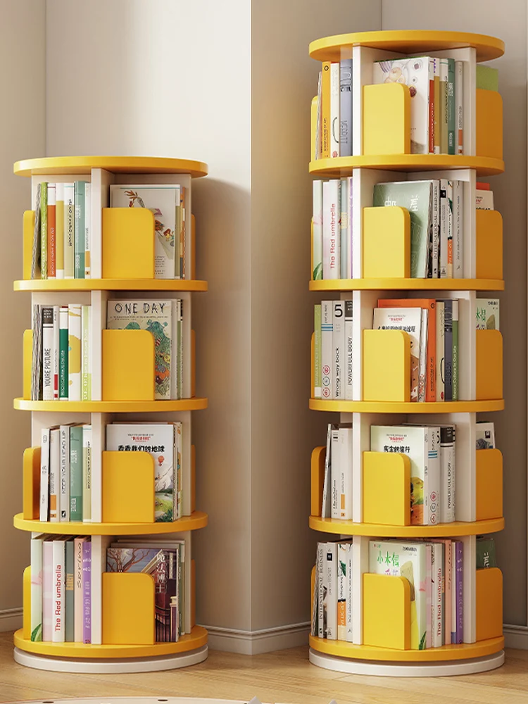 Rotating-bookshelf-360-degree-bookshelf-student-storage-picture-book ...