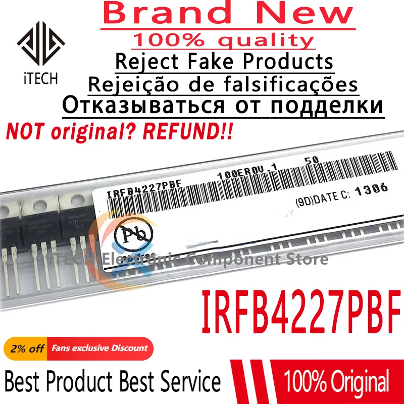 10-50-100-pcs-lot-Original-IRFB4227PBF-IRFB4227-TO-220-N-channel-200V ...
