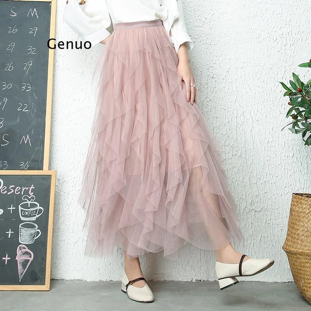 Rok Tutu Tulle Fashion Rok Maxi Panjang Wanita 2023 Rok, 50% OFF