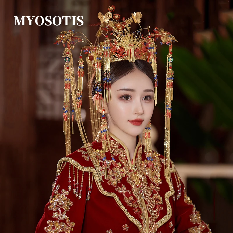 Traditional Chinese Hair Crown Royal Empress Tiaras New Luxury Big ...