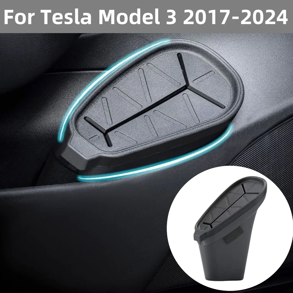 For-Tesla-Model-3-2017-2024-Garbage-Can-with-Cover-Side-Door-Storage ...