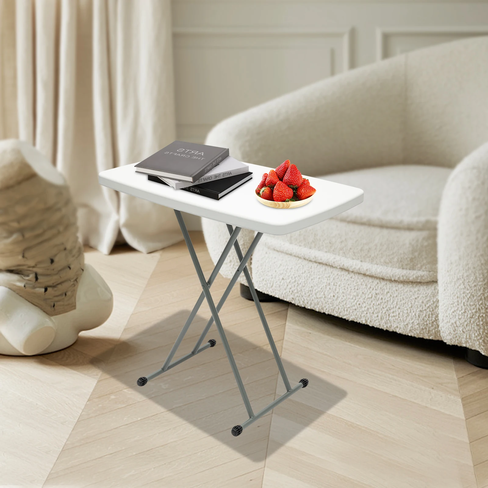 Folding Adjustable Height Table 30x20 Top Laptop Writing Art Crafts Tv ...