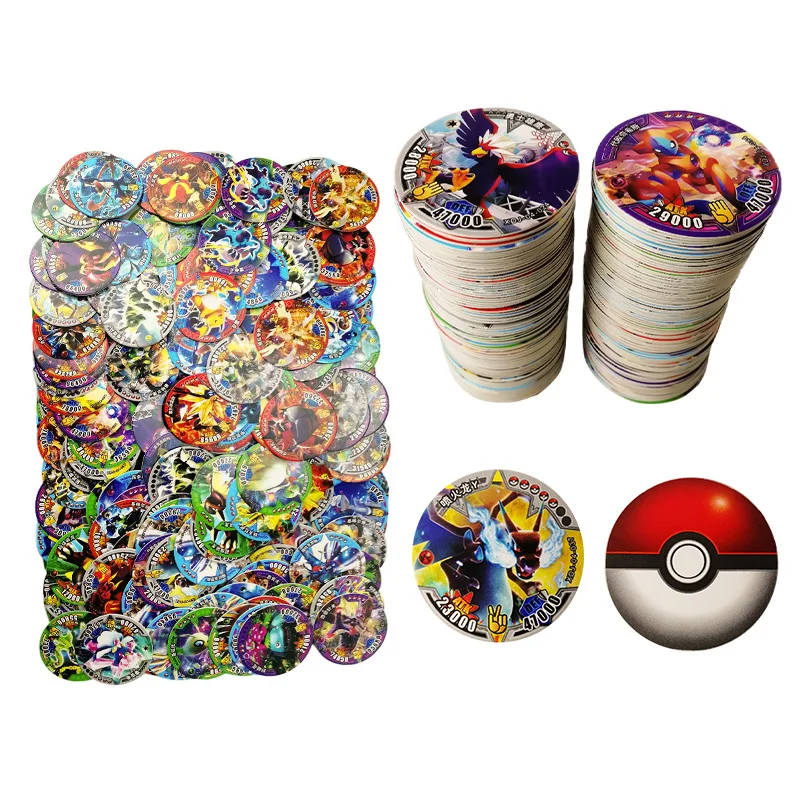 lot-Pokemon-round-Card-letter-bulk-Chinese-language-tazos-collection ...