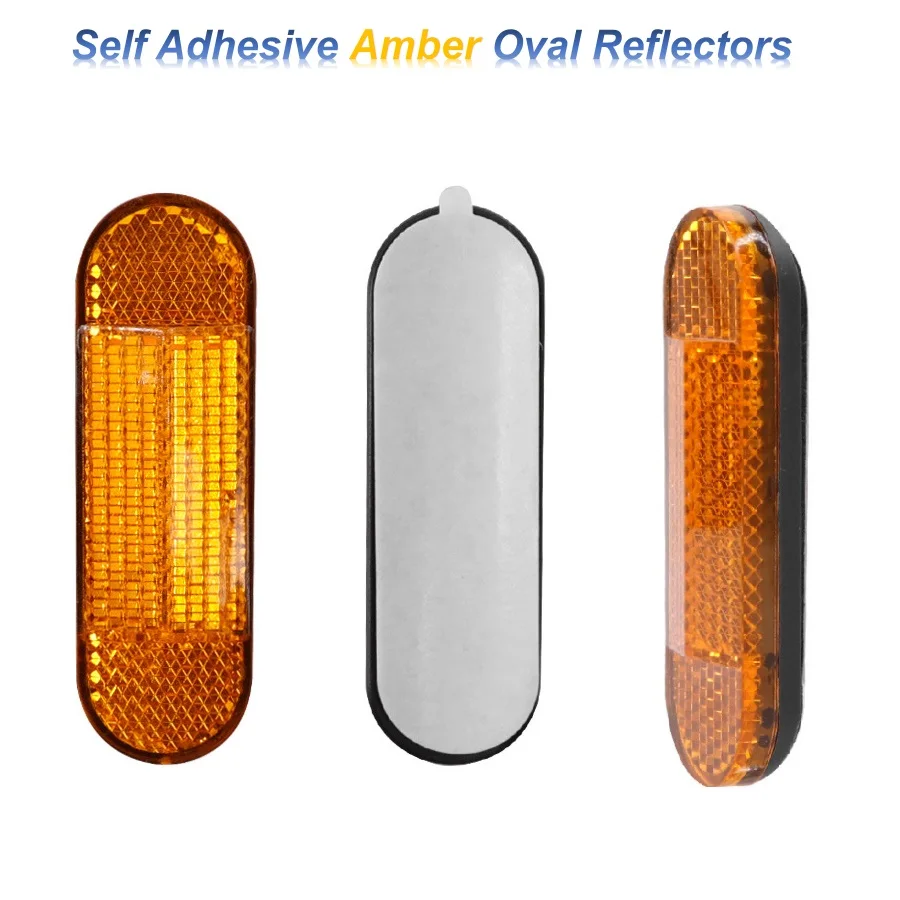 72x23mm-Oblong-Amber-Reflectors-Self-Adhesive-ATV-Motorcycle-Quad ...
