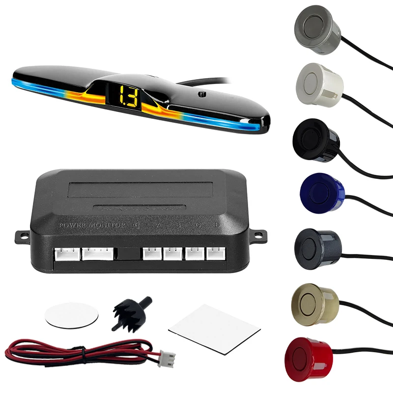 New-LED-Parking-Sensor-System-Backlight-Monitor-Display-Kit-Backup ...