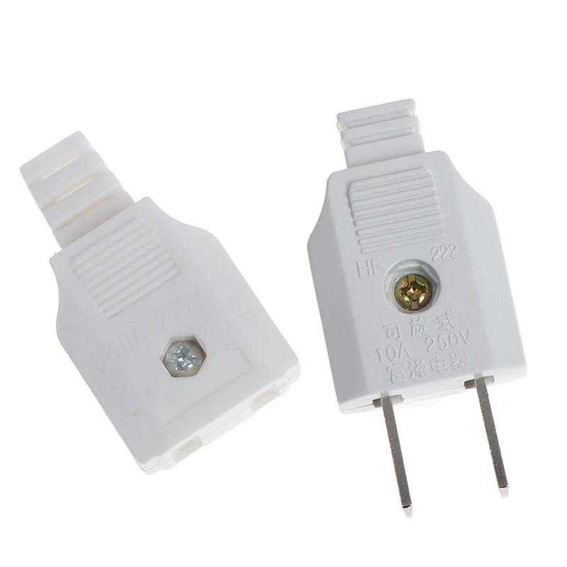 US American 2 Flat Pin AC Electric Power Male Plug Female Socket Outlet ...