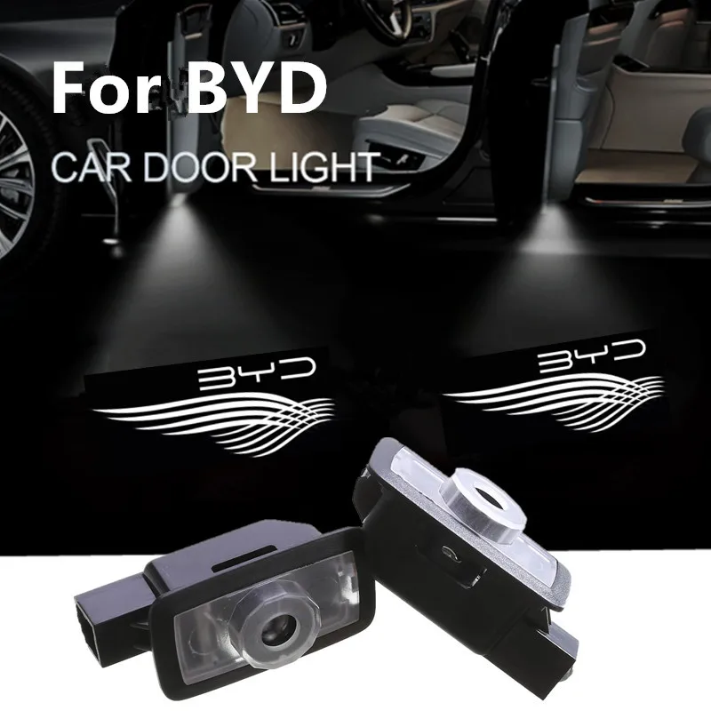 2Pcs LED Car Door Welcome Lights Exit Warning Lights Night Signal Lamps ...