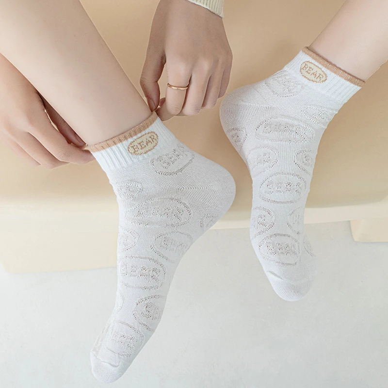 Girls-Socks-5Pairs-Lot-Spring-Summer-Mesh-Cotton-Girls-Sock-Cute-White ...