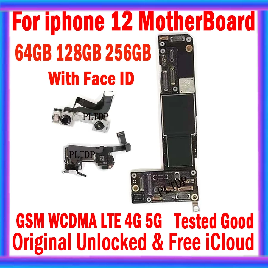 Original Unlocked Motherboard Iphone | Iphone 12 Motherboard Face Id ...