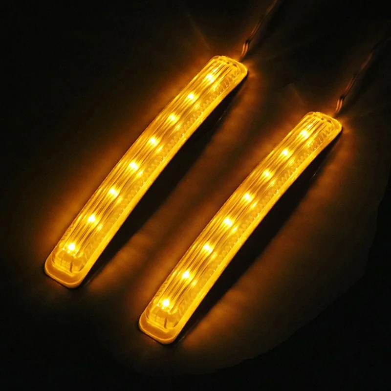 2PCS-pair-Soft-Flashing-FPC-Universal-Yellow-9-SMD-Amber-Light-Source ...