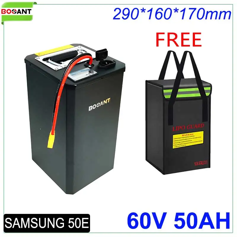 60v 50ah Lithium Battery 80A BMS use 21700 Cell for eBike Motor 4800W ...