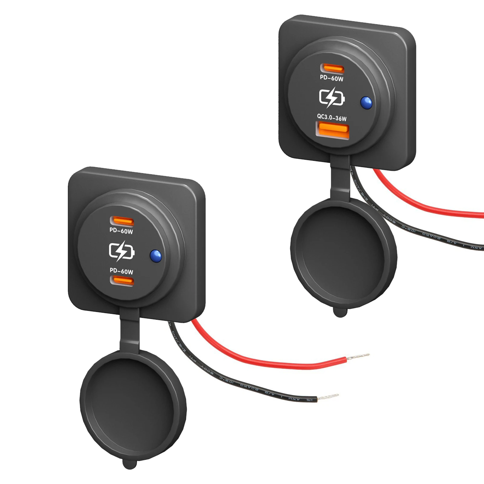 12V-USB-Car-Charger-Socket-Dual-36W-PD-USB-C-QC3-0-Port-Power-Adapter ...