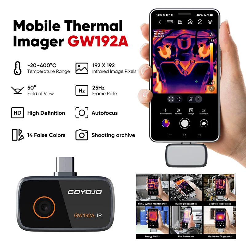 GOYOJO GW192A for Android, 192x192 IR Resolution for Home Inspection ...
