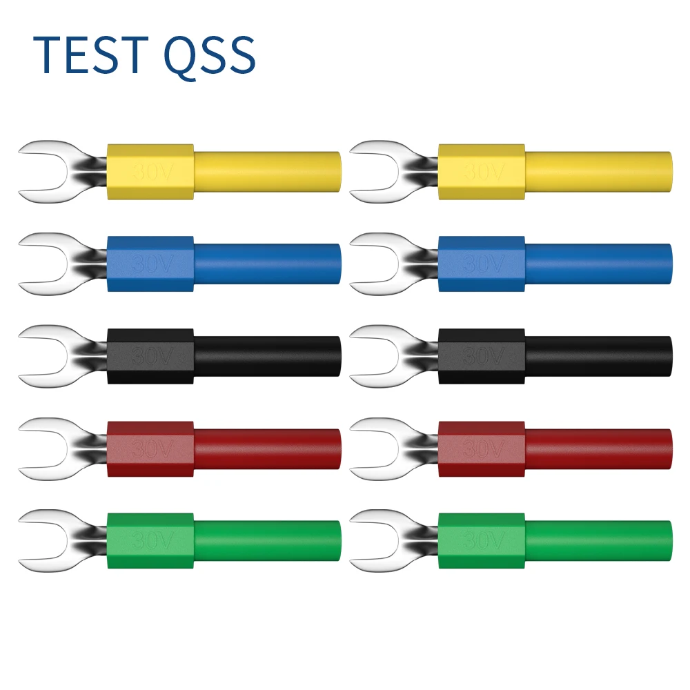 QSS-10PCS-4MM-Insulated-Fork-Spade-U-Type-Wire-Connector-Electrical ...